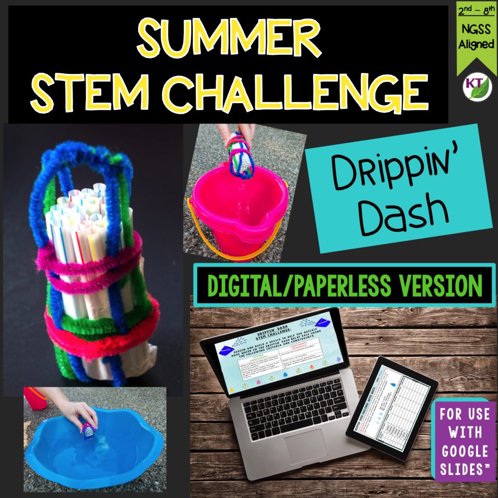 Summer STEM Challenge: Drippin' Dash PAPERLESS - Feel Good Teaching