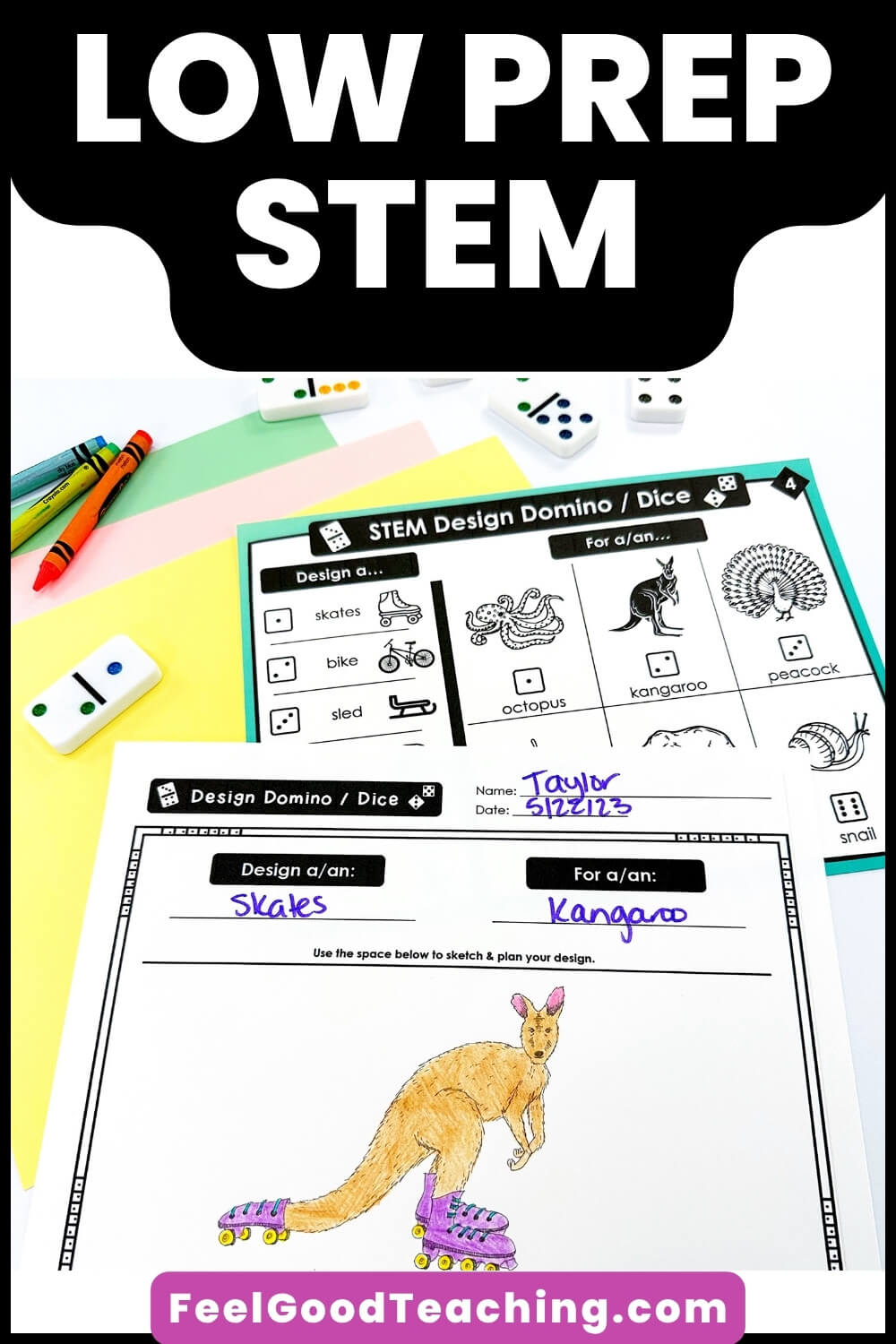 Low Prep STEM That Builds Big Thinking: Design Domino - Feel Good Teaching