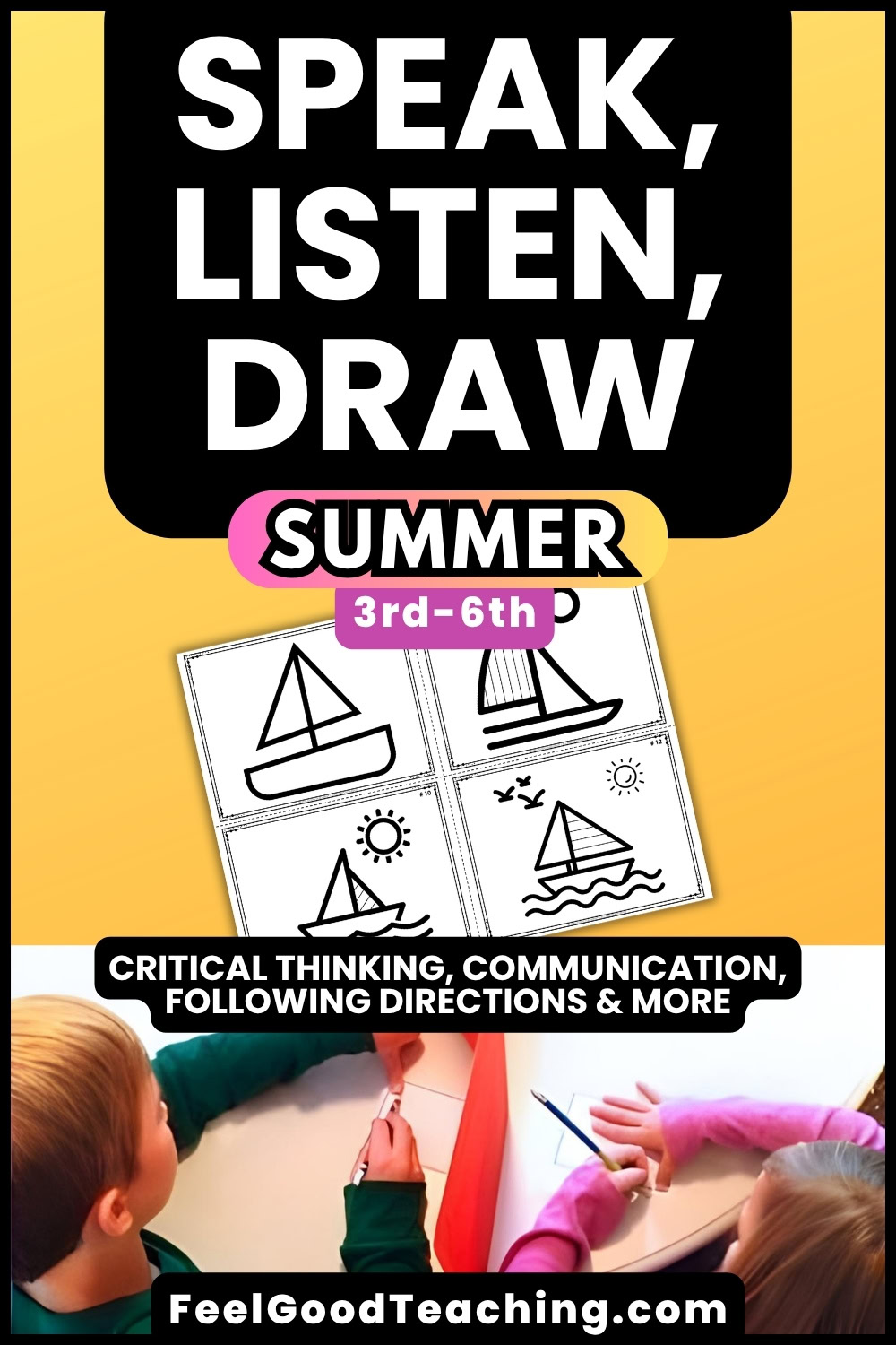 Summer Following Directions Activity for End of School Year Fun - Feel ...